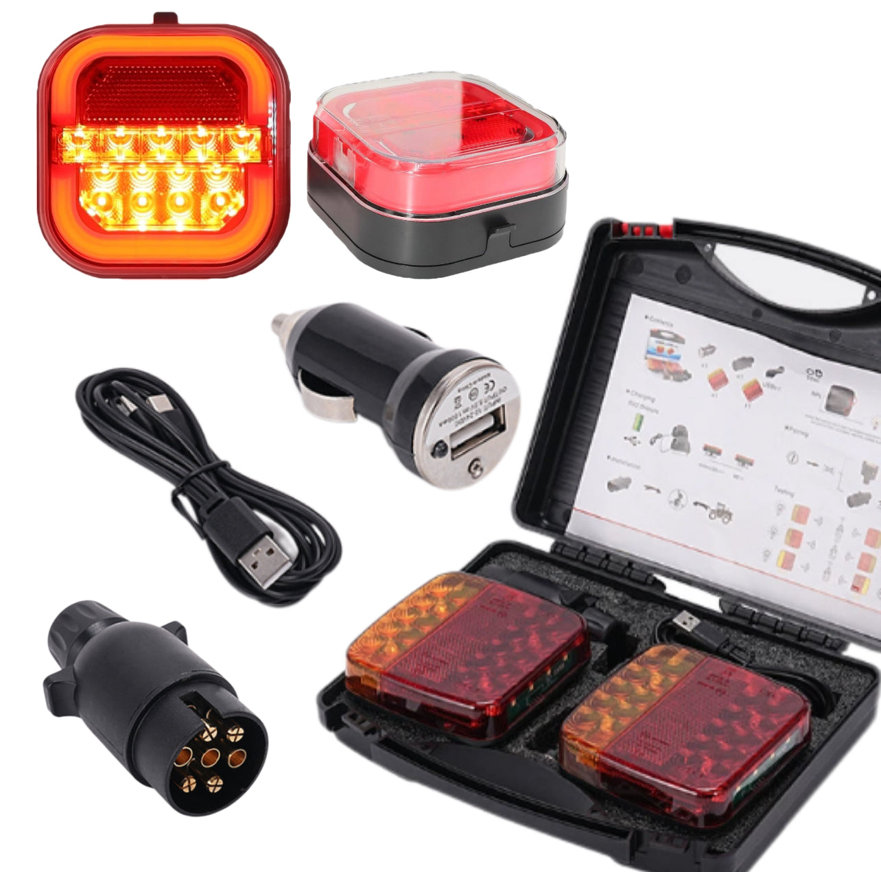 Wireless Trailer Light Kit – Rechargeable LED Tail Light Set – InnoSparkle